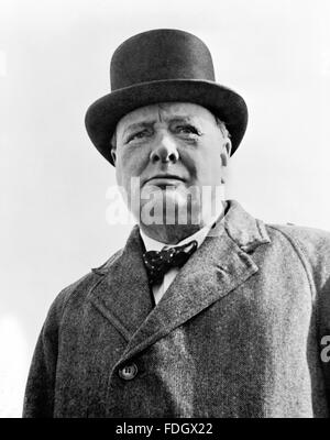 Portrait photograph of Sir Winston Churchill Stock Photo - Alamy