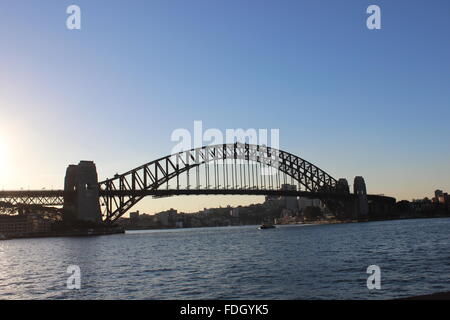 Sydney Harbour Bridge, a steel arch bridge across Sydney Harbour, with ...