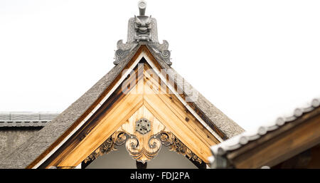 Detail of a japanese roof with round roofing shingles Stock Photo - Alamy