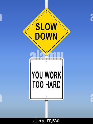 Slow down sign Stock Photo - Alamy