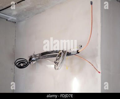 Copper electrical panel construction detail Stock Photo - Alamy