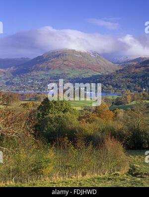 From High Wray Farm looking down to Blelham Tarn near Hawkshead, Lake ...