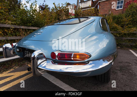 Blue old Jaguar car Stock Photo - Alamy