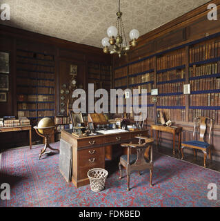 The Library at Erddig, Wrexham, Wales. This room was created in 1775 ...
