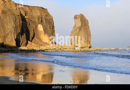 Coastal erosion of cliffs just north of Seaham, Co. Durham, England, UK ...