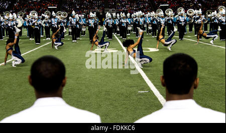 The Jackson State University "Sonic Boom of the South" marching band ...