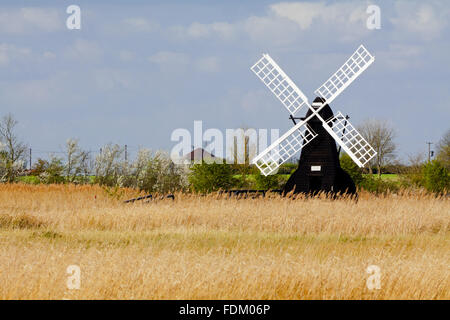 The Wind Pump situated on the Sedge Fen at Wicken Fen National Nature ...