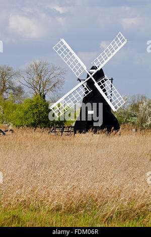 The Wind Pump situated on the Sedge Fen at Wicken Fen National Nature ...