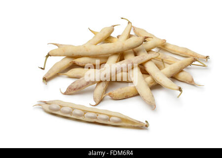 Peeled fresh white coco beans close up on white background Stock Photo ...