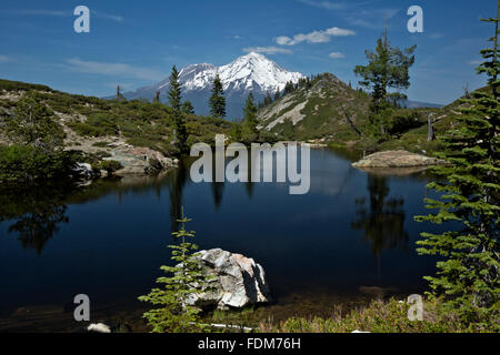 Mount Shasta Volcano with glaciers, in California, USA. Panorama from ...