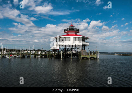 Choptank River Lighthouse, Cambridge, MD, seen during an overcast ...