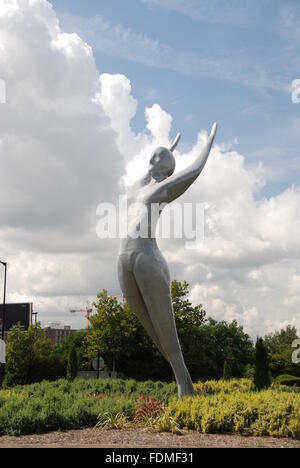 Athena UKs tallest bronze sculpture on Connaught Bridge Roundabout ...
