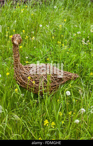 Wickerwork goose in the garden at Coleridge Cottage, Bridgwater ...