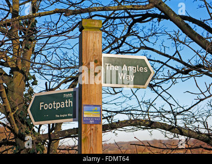 A view of the Angles Way long distance path by the River Waveney ...