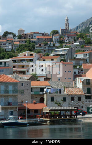 Croatia, Split-Dalmatia County, Aerial view of Cetina river flowing ...