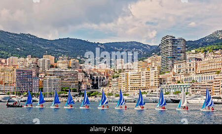 Yacht Training Monte Carlo Harbour Monaco Stock Photo - Alamy