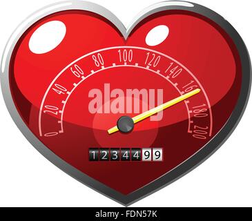 Love meter, heart indicator. Valentines day concept. High speed. Vector ...