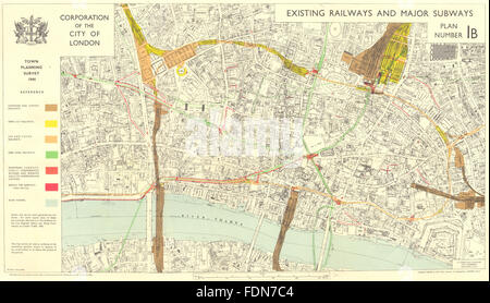 CITY OF LONDON. Town planning survey 1939. STREET PLAN, 1944 vintage ...