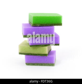 Stack of sponges isolated on white background Stock Photo - Alamy