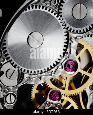 wrist watch mechanism and ruby inside, time passing concept Stock Photo ...
