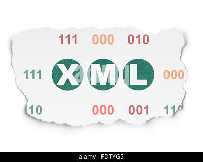 Programming concept: Xml on Torn Paper background Stock Photo - Alamy