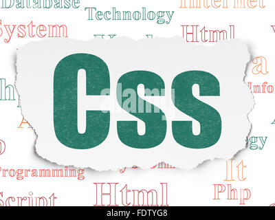 Programming concept: Css on Torn Paper background Stock Photo - Alamy