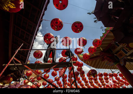 North Sumatra, Indonesia. 2nd Feb, 2014. An Indonesian rescuer searches ...