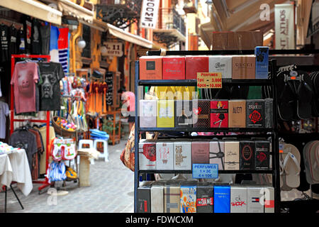 Shops in Old Town, Chania, North West Coast, Crete, Greece Stock Photo ...