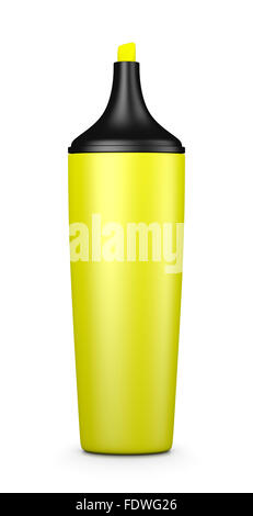 Yellow highlighter isolated on white background. 3d illustration Stock ...