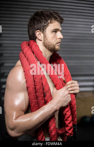 Man with rope around his neck Stock Photo - Alamy