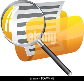 document file with magnifying glass isolated icon vector illustration ...