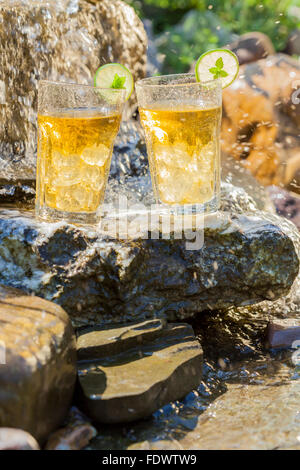 chilled cold lemonade in summer garden Stock Photo - Alamy