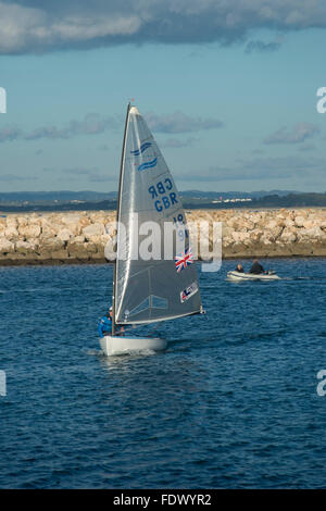 Ben Cornish sailing the International Finn dinghy Stock Photo - Alamy