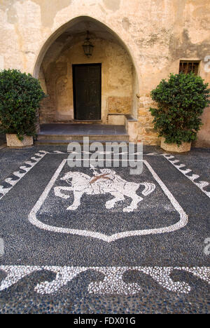 Italian handmade cobblestone pavement in the shape of Templar Cross ...