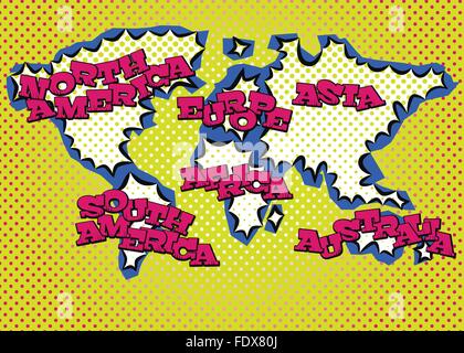 World map comic Style Stock Vector Image & Art - Alamy