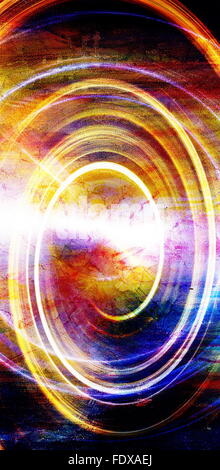 Outer space planet with wave pattern background, 3d rendering. Computer ...