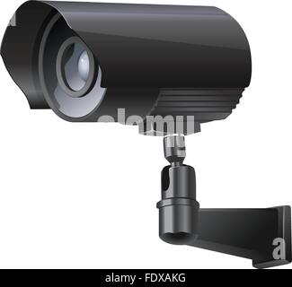 CCTV security camera. Side view. Outline drawing Stock Vector Image ...