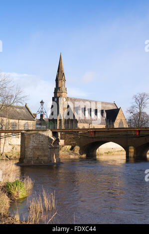 Bridge over the River Wansbeck in Morpeth a town in Northumberland ...