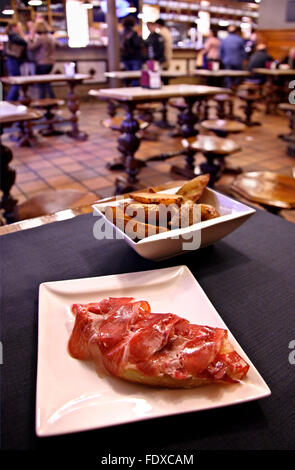 Famous Tapas in Bilbao bar, Biscay, Basque Country, Spain Stock Photo ...