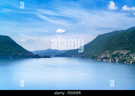long exposure of Como lake, Lombardia, Italia, Beautiful lights effect ...