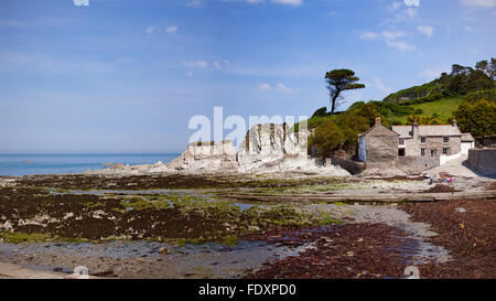 Lee Bay at the seaside village of Lee near Ilfracombe on the North ...
