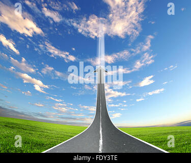 highway road going up as an arrow Stock Photo - Alamy