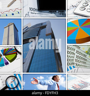 Business background collage of some business pictures Stock Photo - Alamy