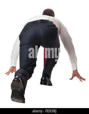 man start position on white background Stock Photo - Alamy
