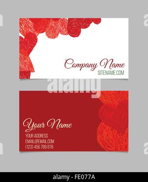 Visiting card with hand drawn hearts Stock Vector Image & Art - Alamy