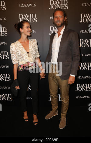 Kate Fowler and Justin Hemmes at the David Jones Autumn Winter fashion ...