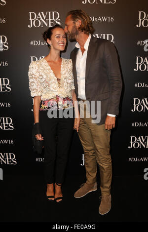 Kate Fowler and Justin Hemmes at the David Jones Autumn Winter fashion ...