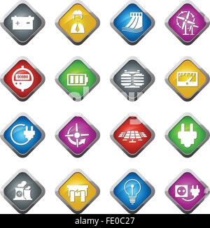 Electricity icons set 9 vector Stock Vector Image & Art - Alamy