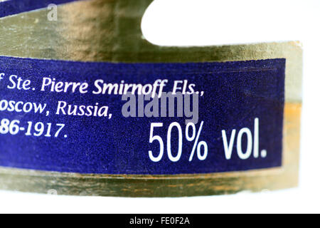 Smirnoff Blue label vodka Stock Photo - Alamy