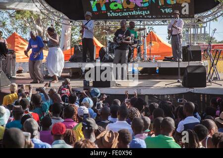 Maputo, Mozambique. 2nd Feb, 2016. People dance to celebrate Gwaza ...